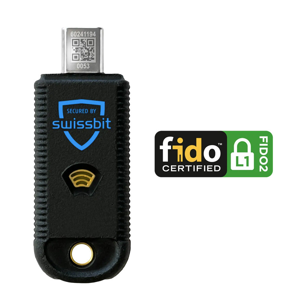 Swissbit iShield Key FIDO2 (USB-C) NFC, SNU20000D1PBCN0-E-01-110-SBB