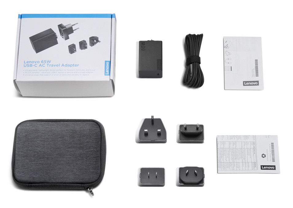 40AW0065EU, Lenovo 65W USB-C AC Reiseadapter - EU